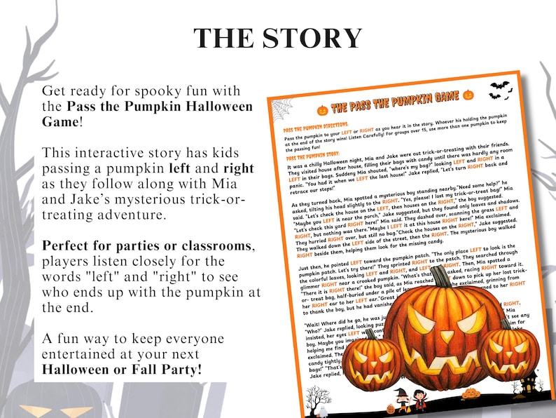 Pass the Pumpkin Game Printable, Halloween Party Activity for Kids ...