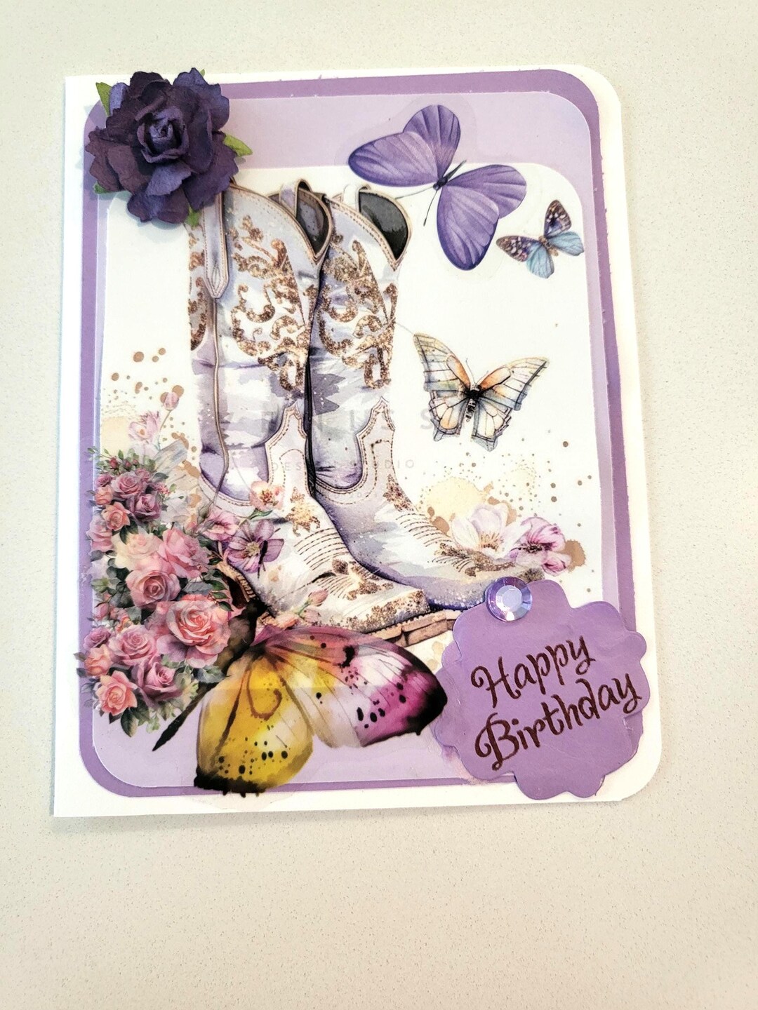 Western Cowgirl Boots Birthday Card - Etsy