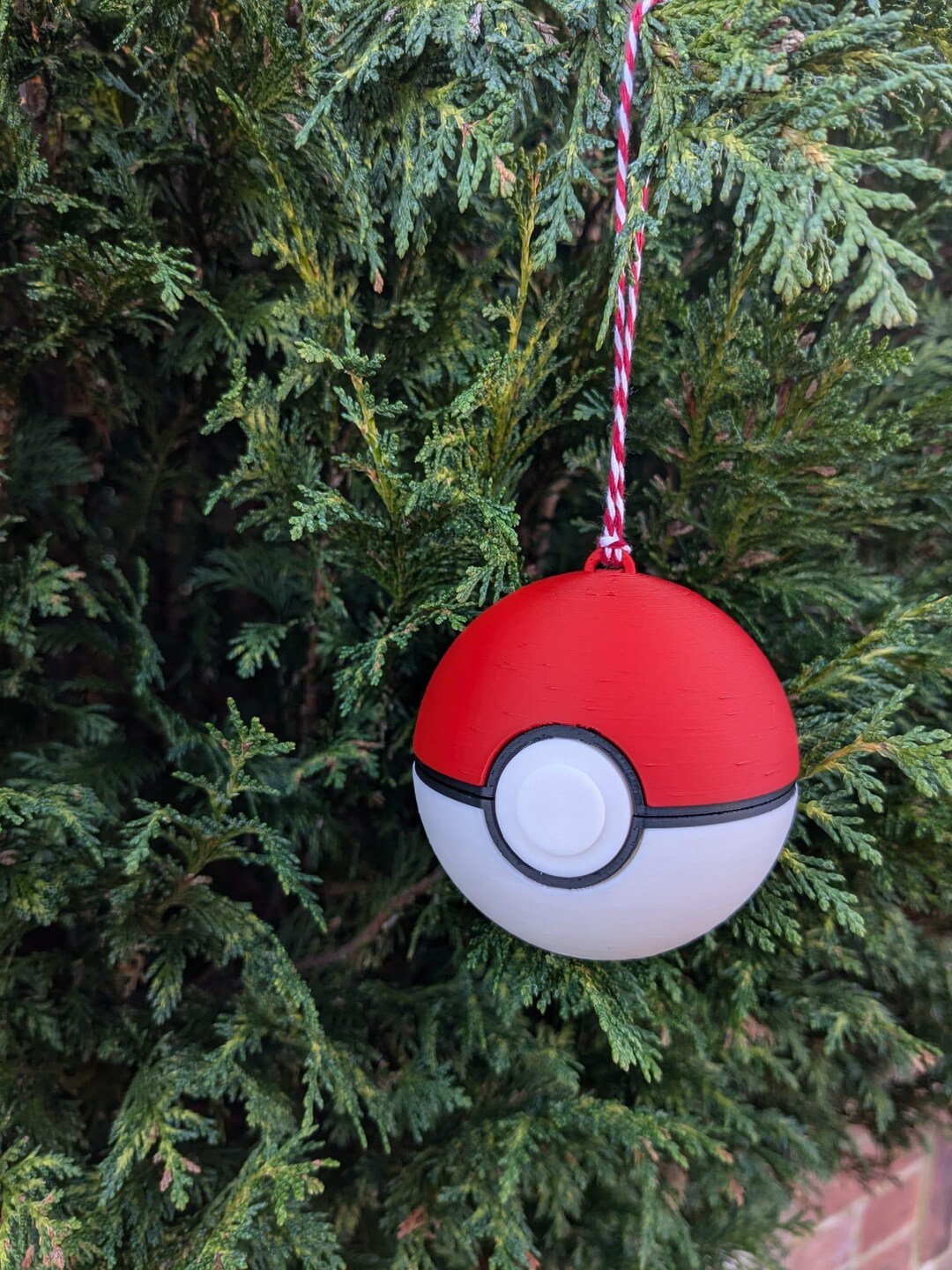 3D Printed Poke Ball Christmas Ornament: Geeky Gamer Holiday Decor - Etsy