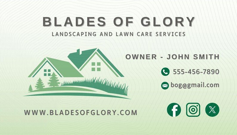 Lawn Care Business Card Template | Editable Landscaping Card | Canva ...