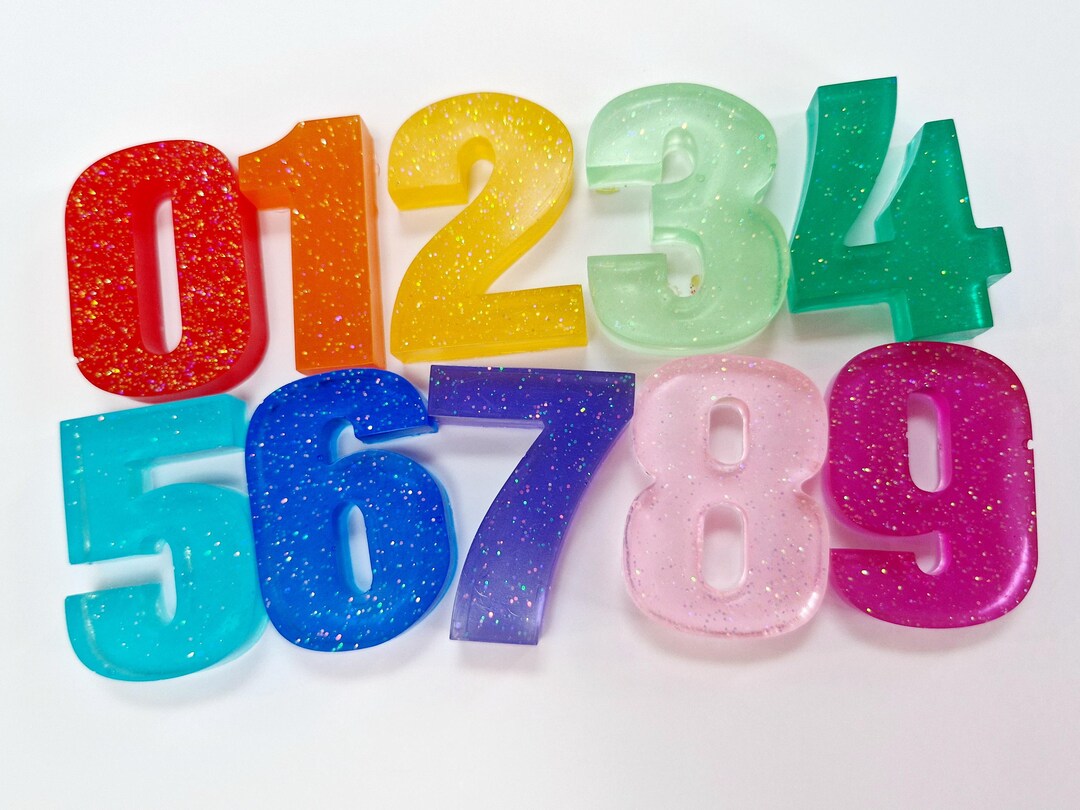 Sparkly Number Set, Educational Numbers 0-9 Learning Aid. Learning Fun ...