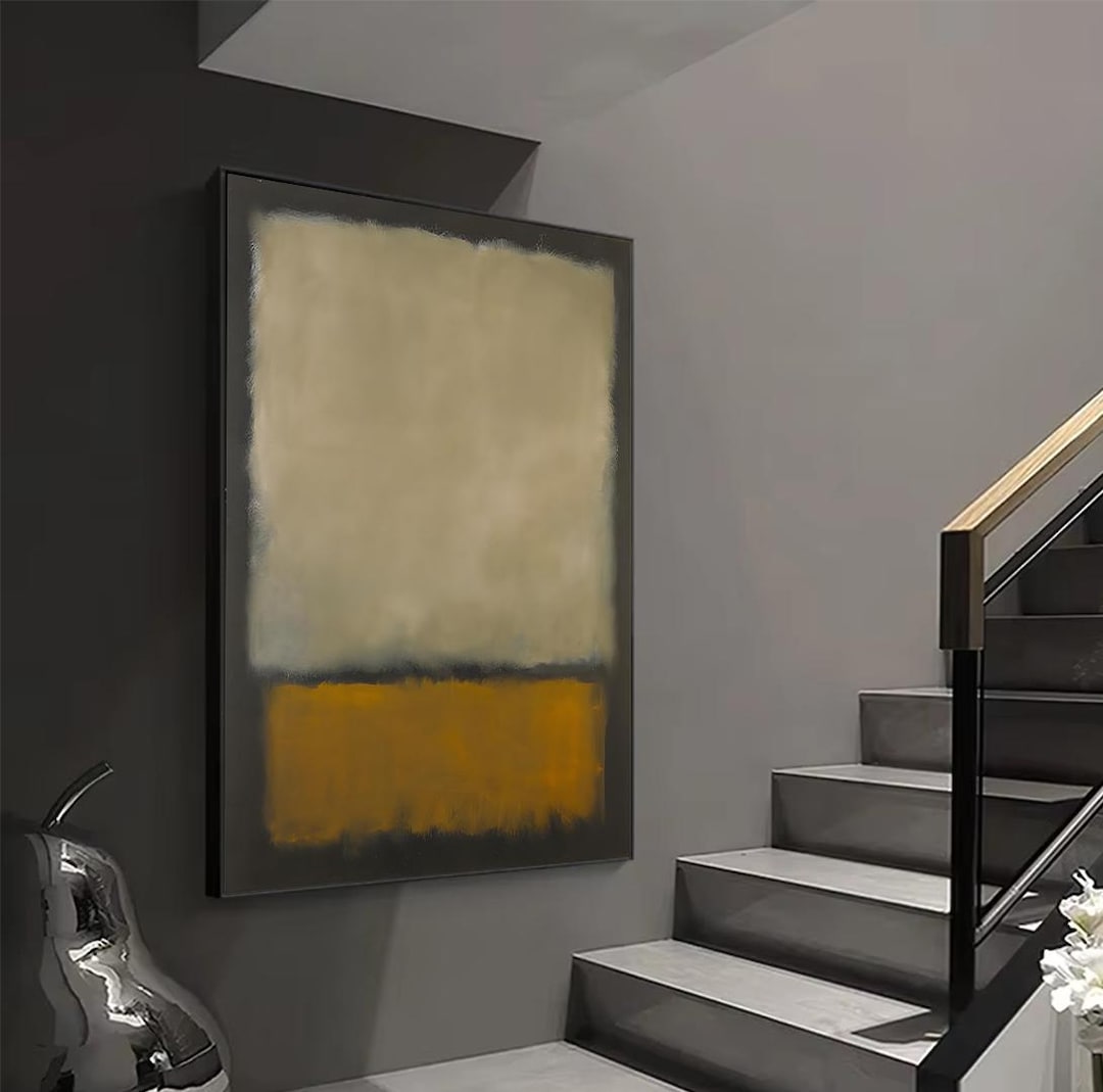 Mark Rothko Style Abstract Canvas Art, Neutral Beige and Mustard Yellow ...