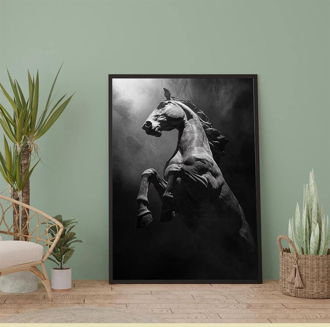 Renaissance Horse Sculpture Print - Dramatic Rearing Horse Wall Art in ...