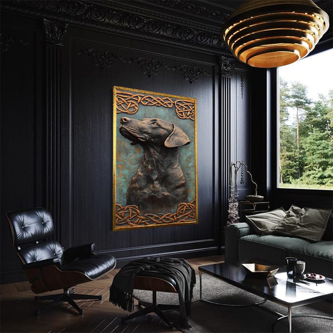 Celtic Labrador Wall Art – Rustic Dog Decor – Black Labrador Canvas ...