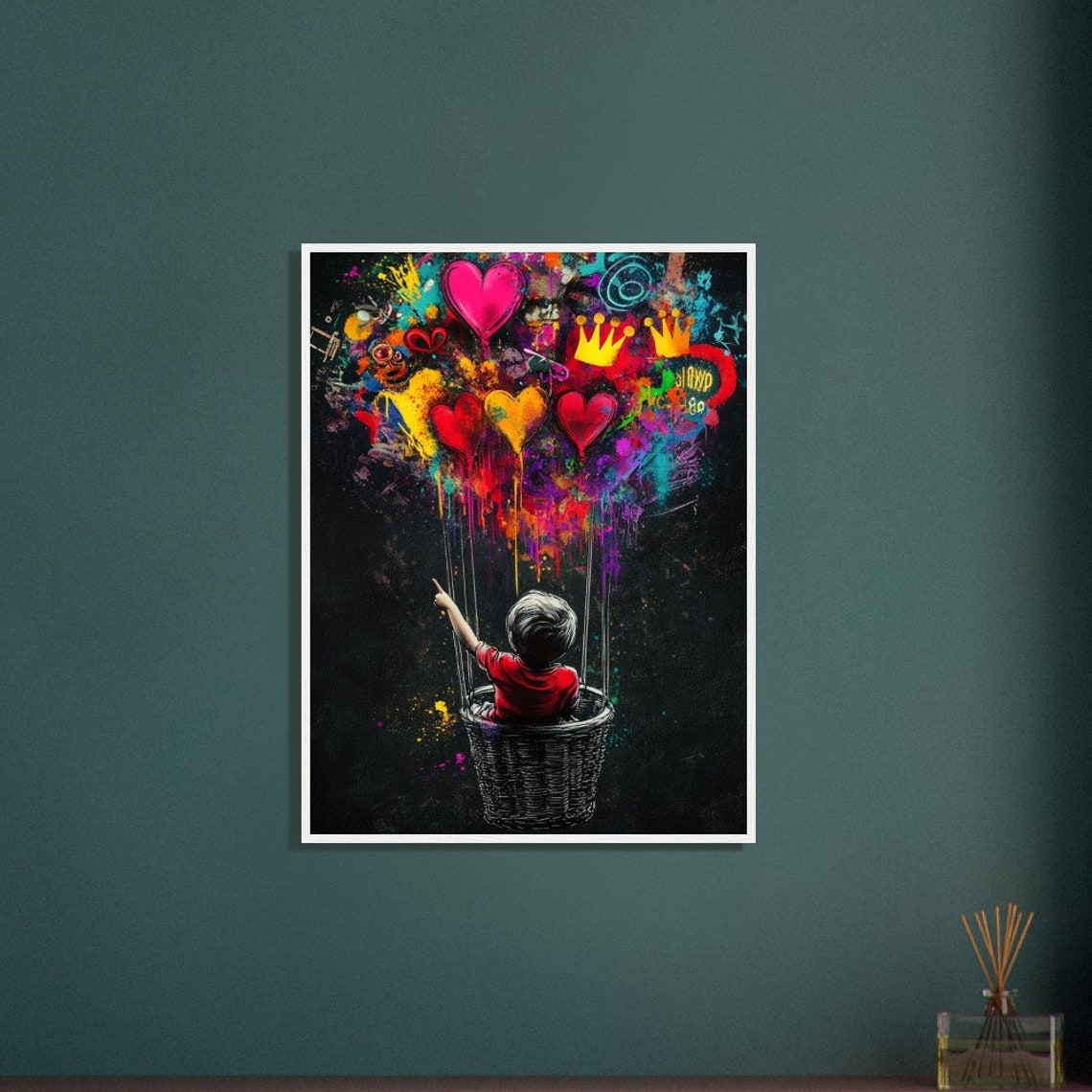 Bansky Balloon Wall Art Poster Premium Matte Paper Wooden Framed Poster ...