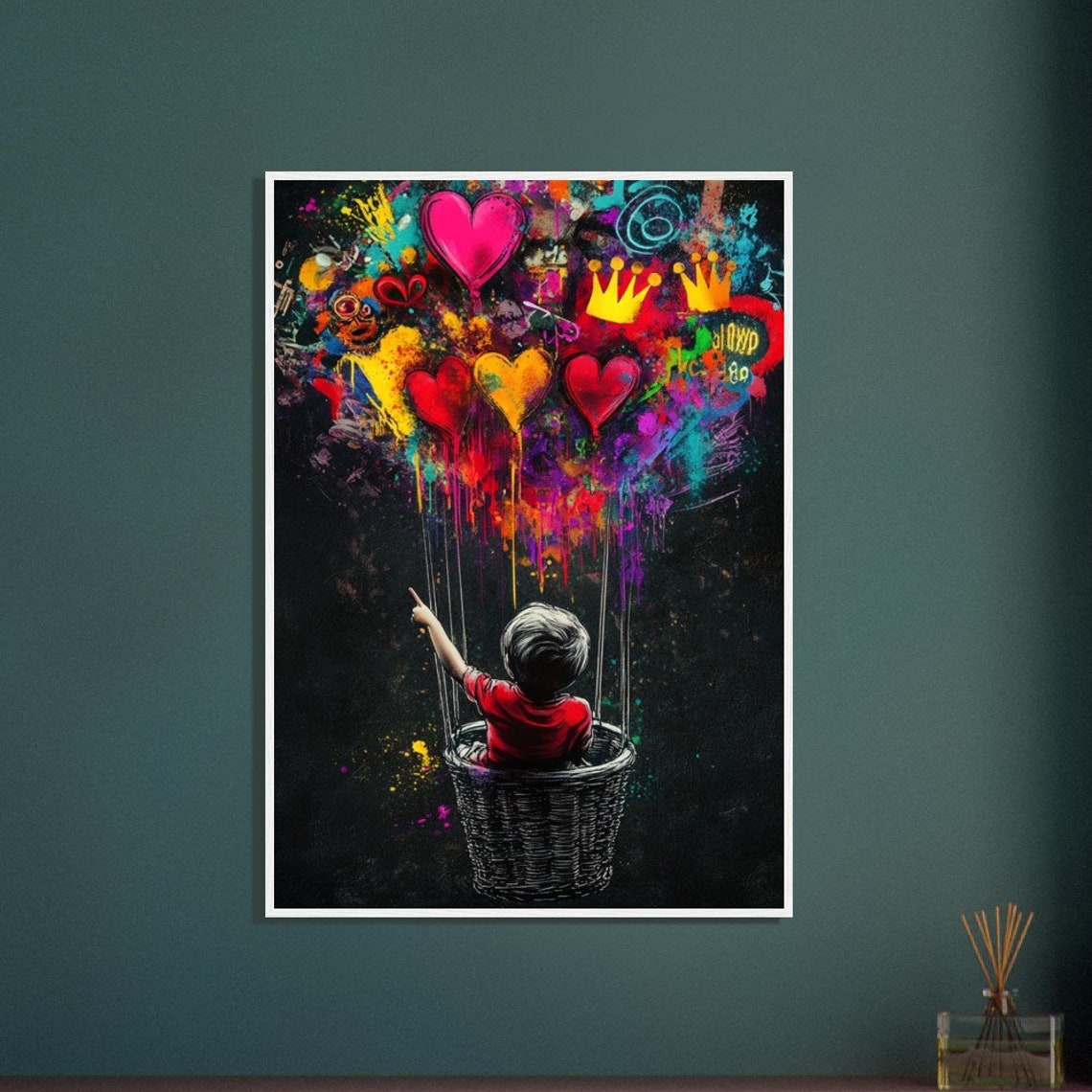 Bansky Balloon Wall Art Poster Premium Matte Paper Wooden Framed Poster ...
