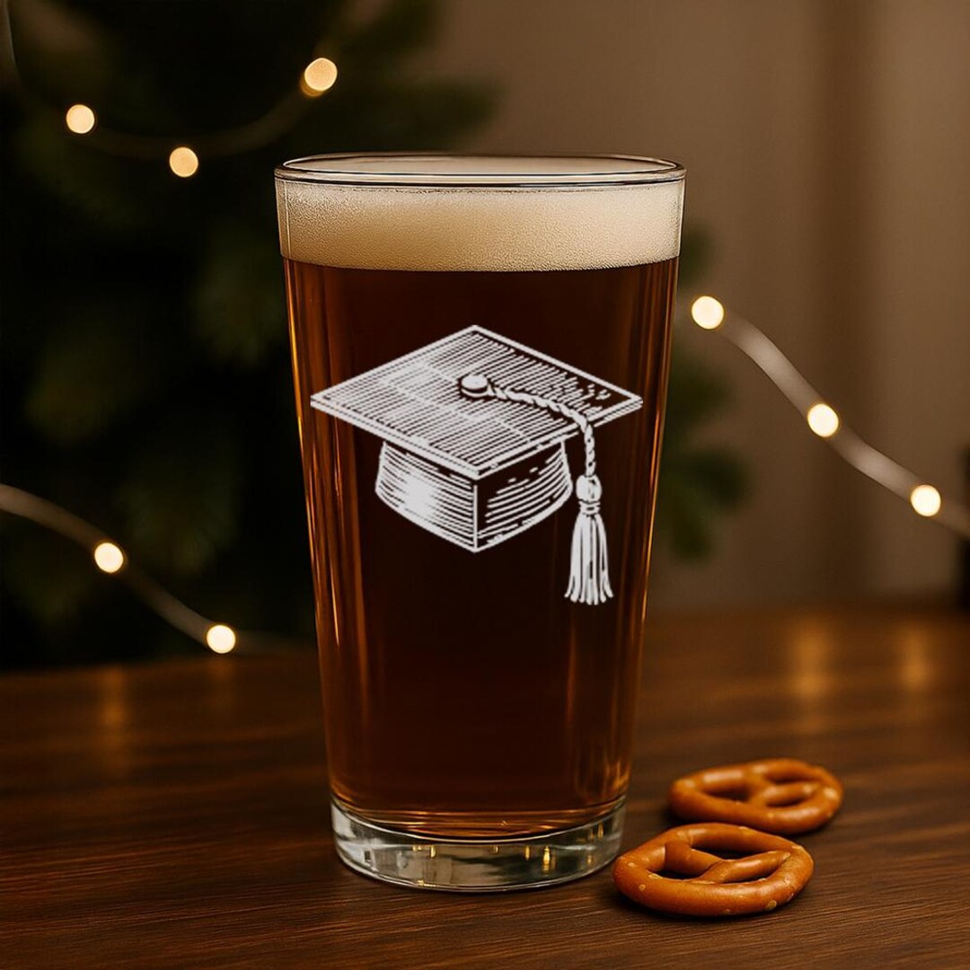 Professor Glass | Etched Graduation Cap Icon Whiskey Wine Beer Glass ...