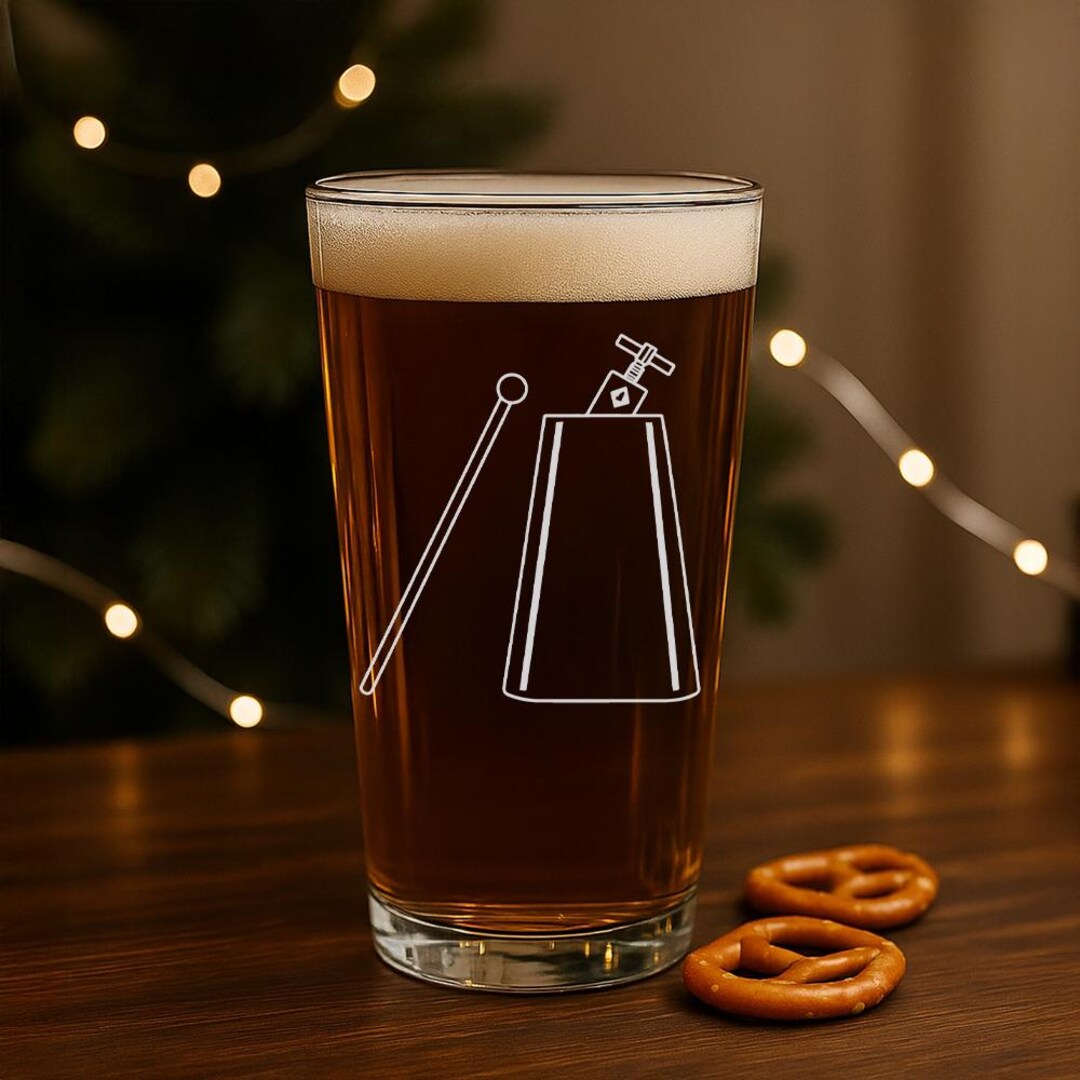 Cowbell Glass | Etched Cowbell Silhouette Whiskey Wine Beer Glass ...