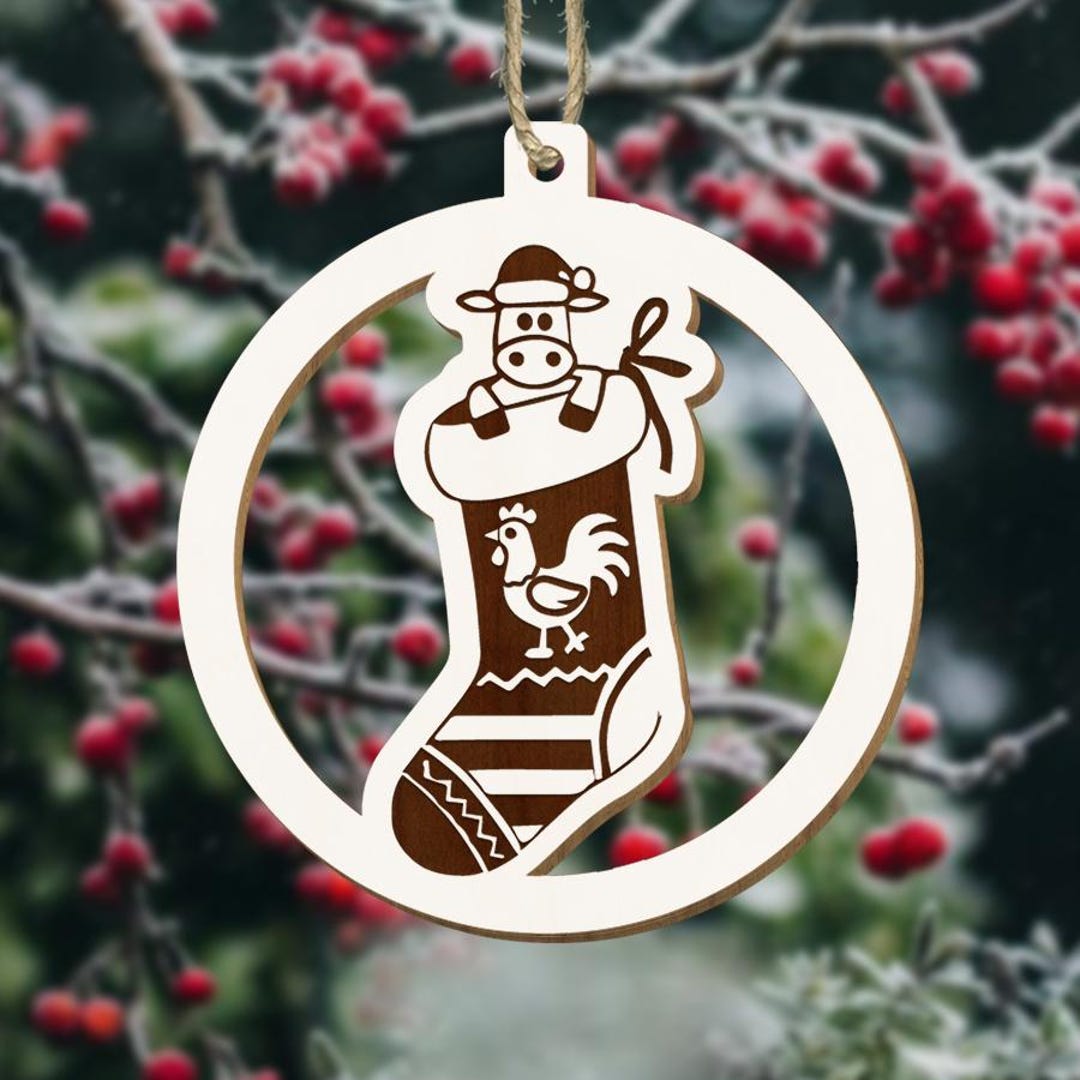 Farm Animals in Stockings Ornaments Farm Animals Christmas Ornament ...