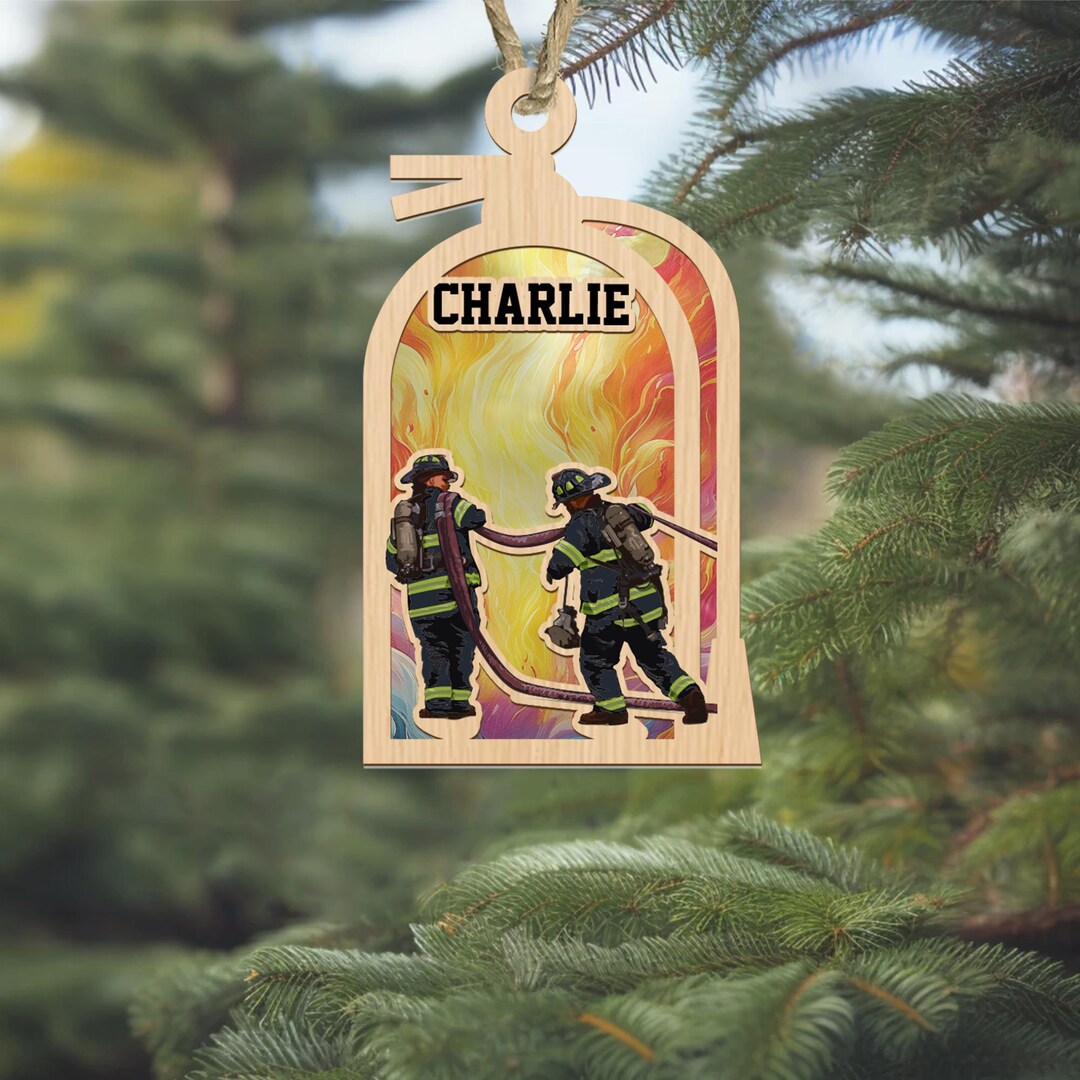 Personalized Fire Extinguisher Suncatcher Ornament, Gift for Fireman ...