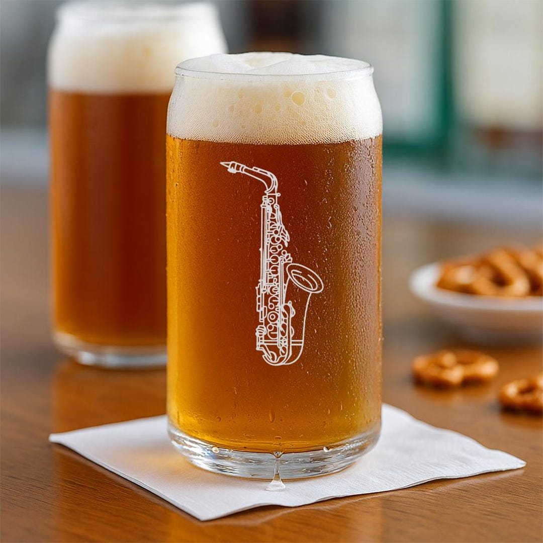 Alto Sax Glass | Etched Alto Saxophone Silhouette Whiskey Wine Beer ...