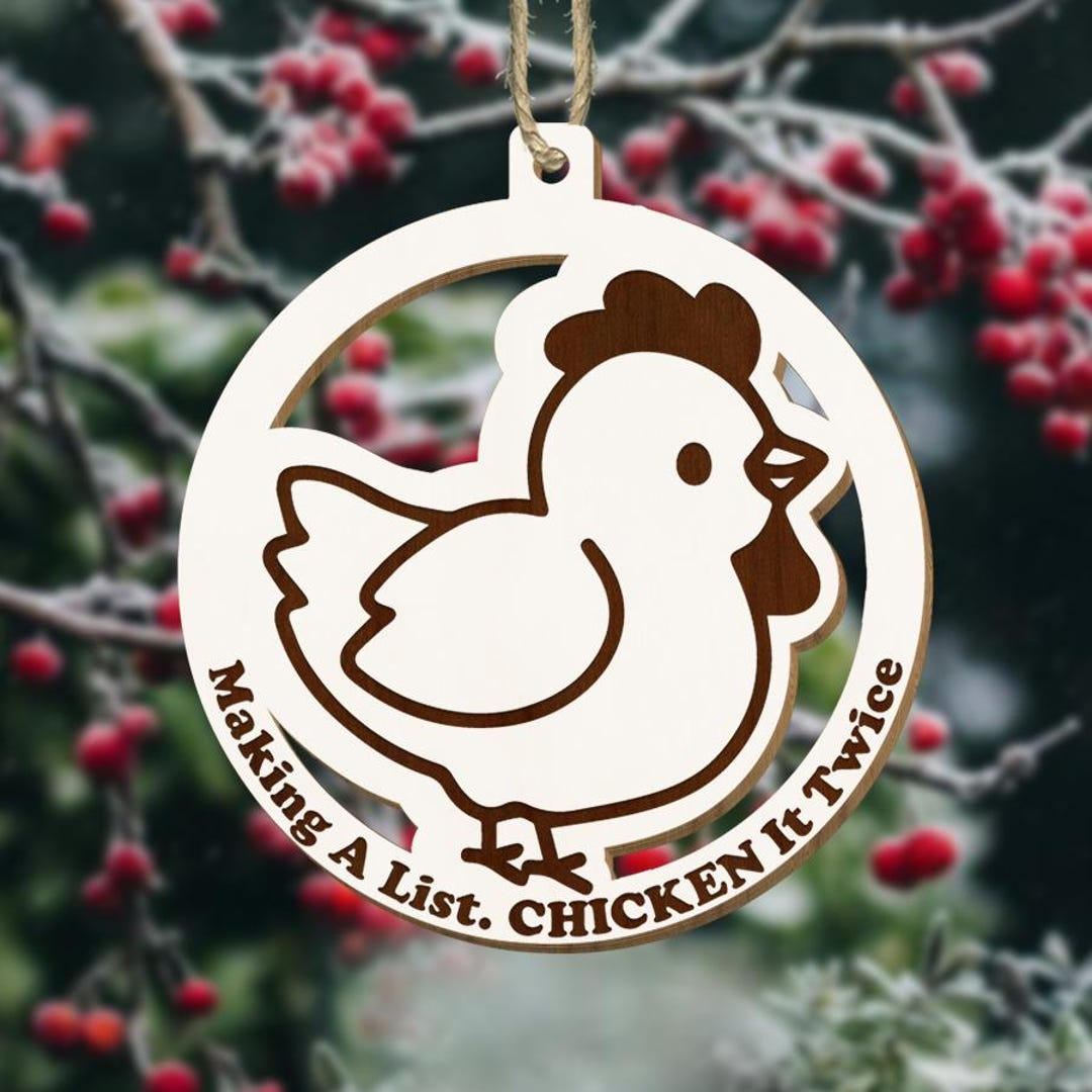 Chicken Farm Chicken Christmas Ornament Wood Ornament Cute Animal ...