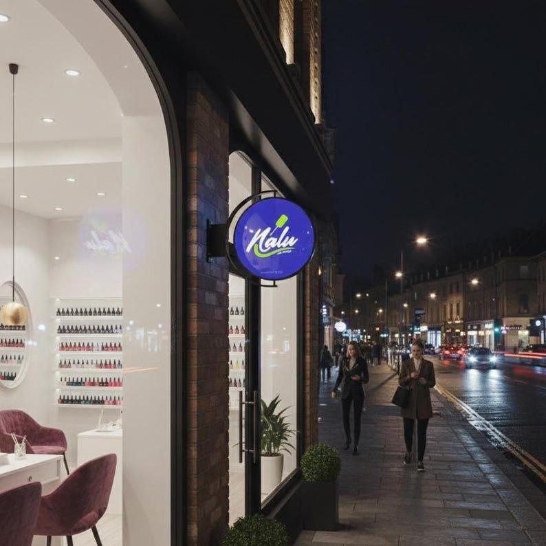 Rotating Shop Sign, Custom LED Lightbox for Salons & Cafes, Outdoor ...