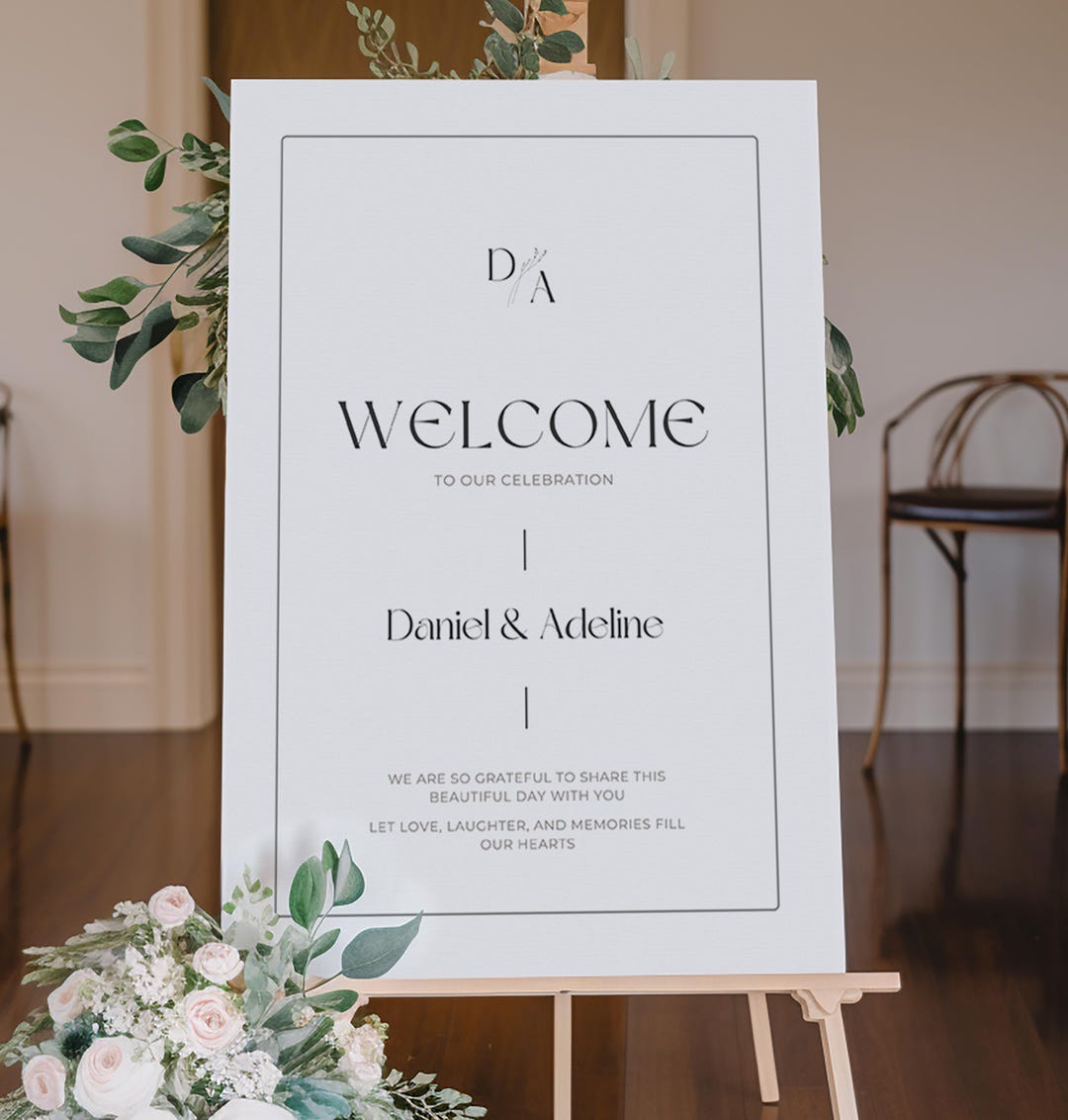 Classic Frame Welcome Sign Template, Wedding Welcome Sign Template ...