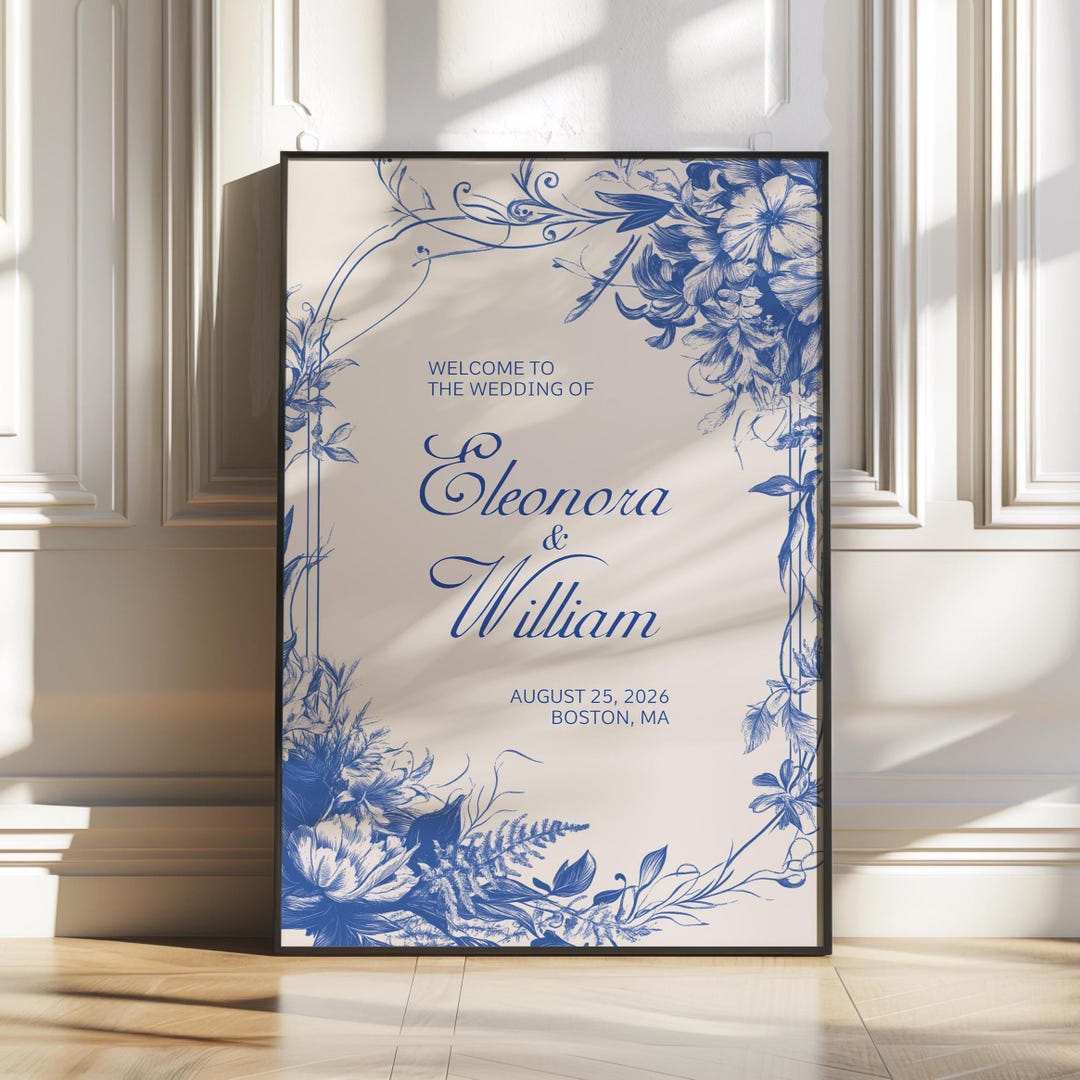 Elegant Welcome Sign Template, Handwriting Wedding Welcome Sign ...