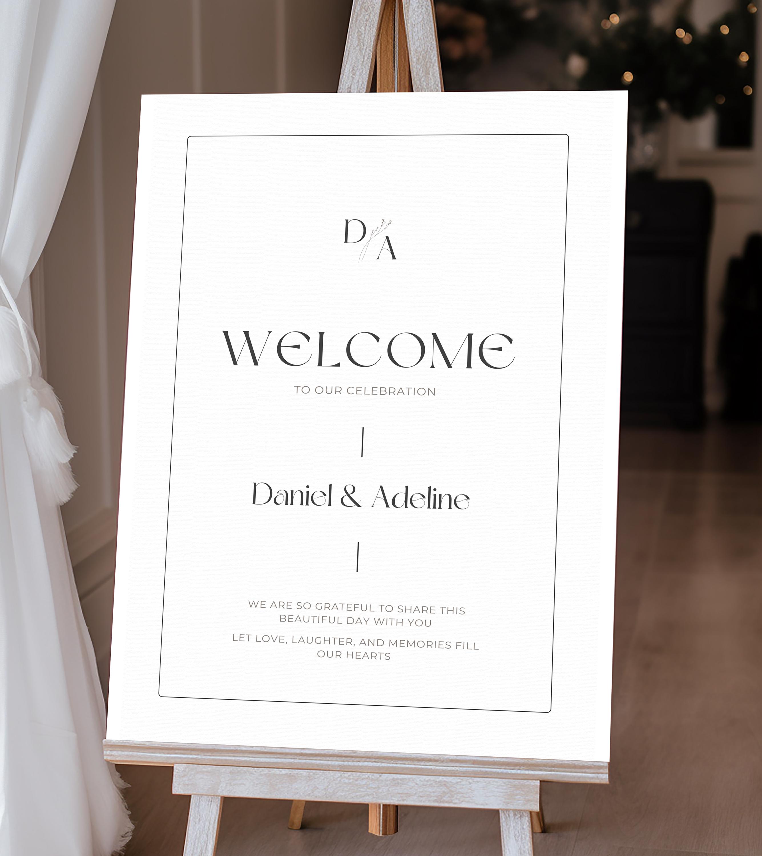 Classic Frame Welcome Sign Template, Wedding Welcome Sign Template ...