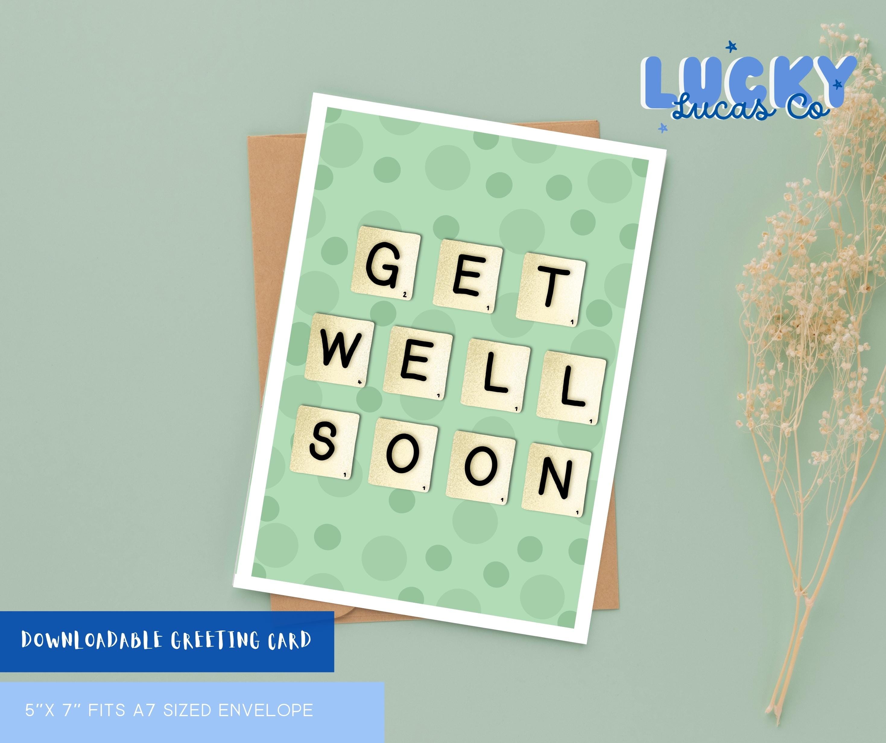 Get Well Soon Card With Scrabble Tile Design Printable Recovery ...