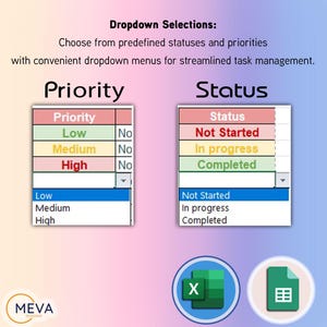 Digital to Do List Printable - Minimalist Excel & Google Sheets Planner ...