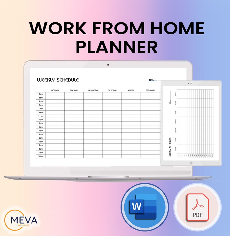 Hourly Weekly Schedule Template | Monday to Sunday Editable Planner ...