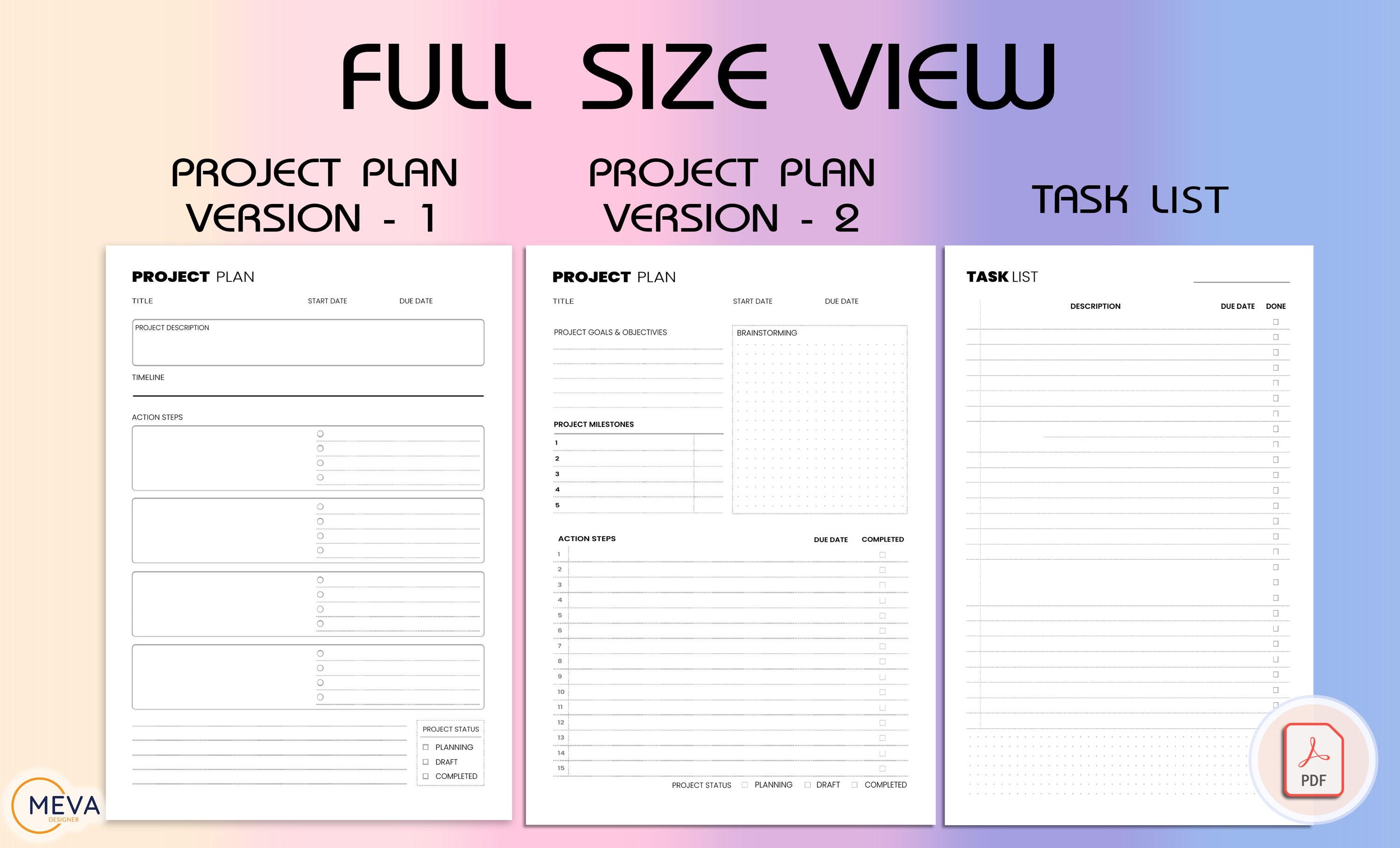 Project Planner, Task List Printable | A4 & A5 Project Planning ...