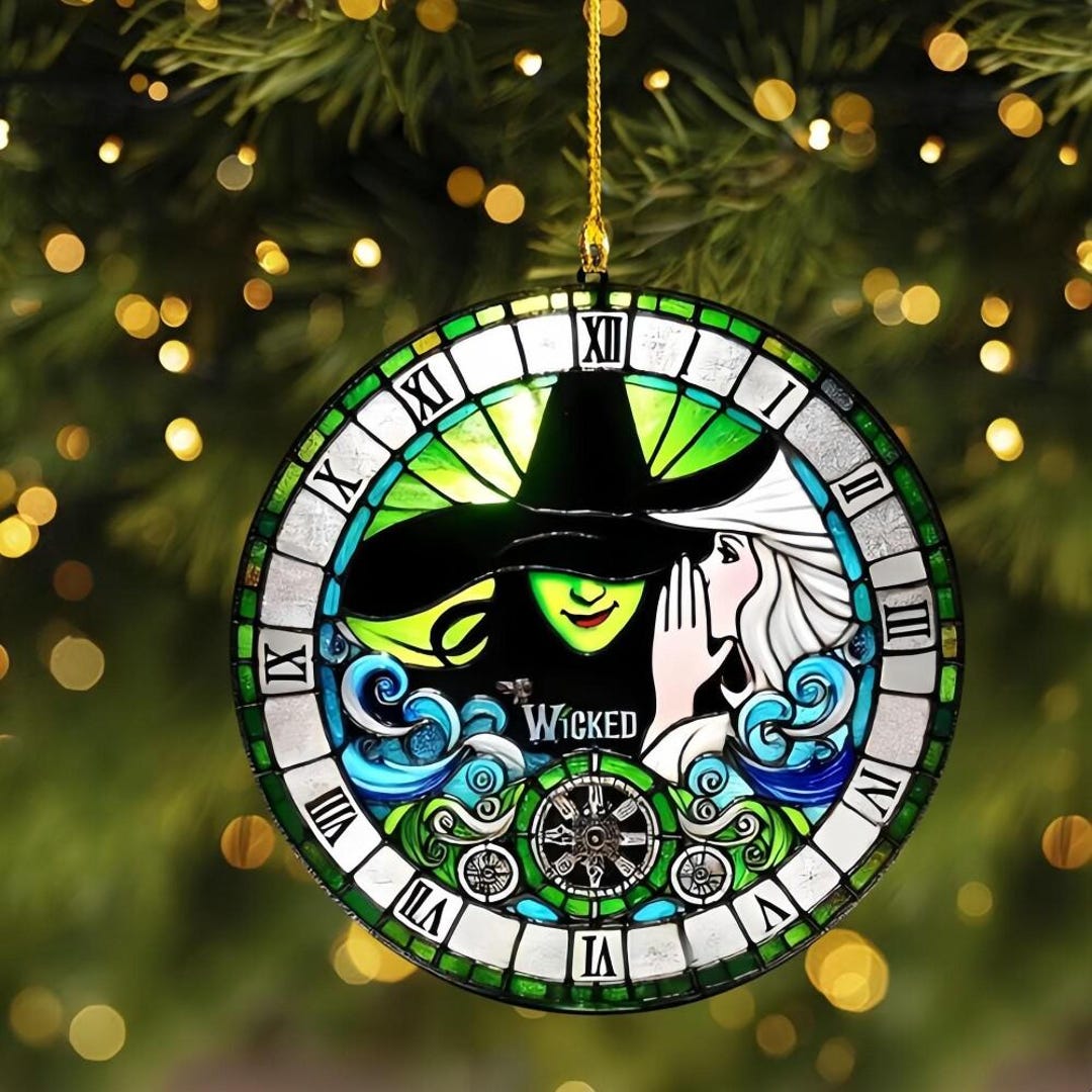 Elphaba and Glinda Besties Suncatcher Ornament, Wicked Christmas ...