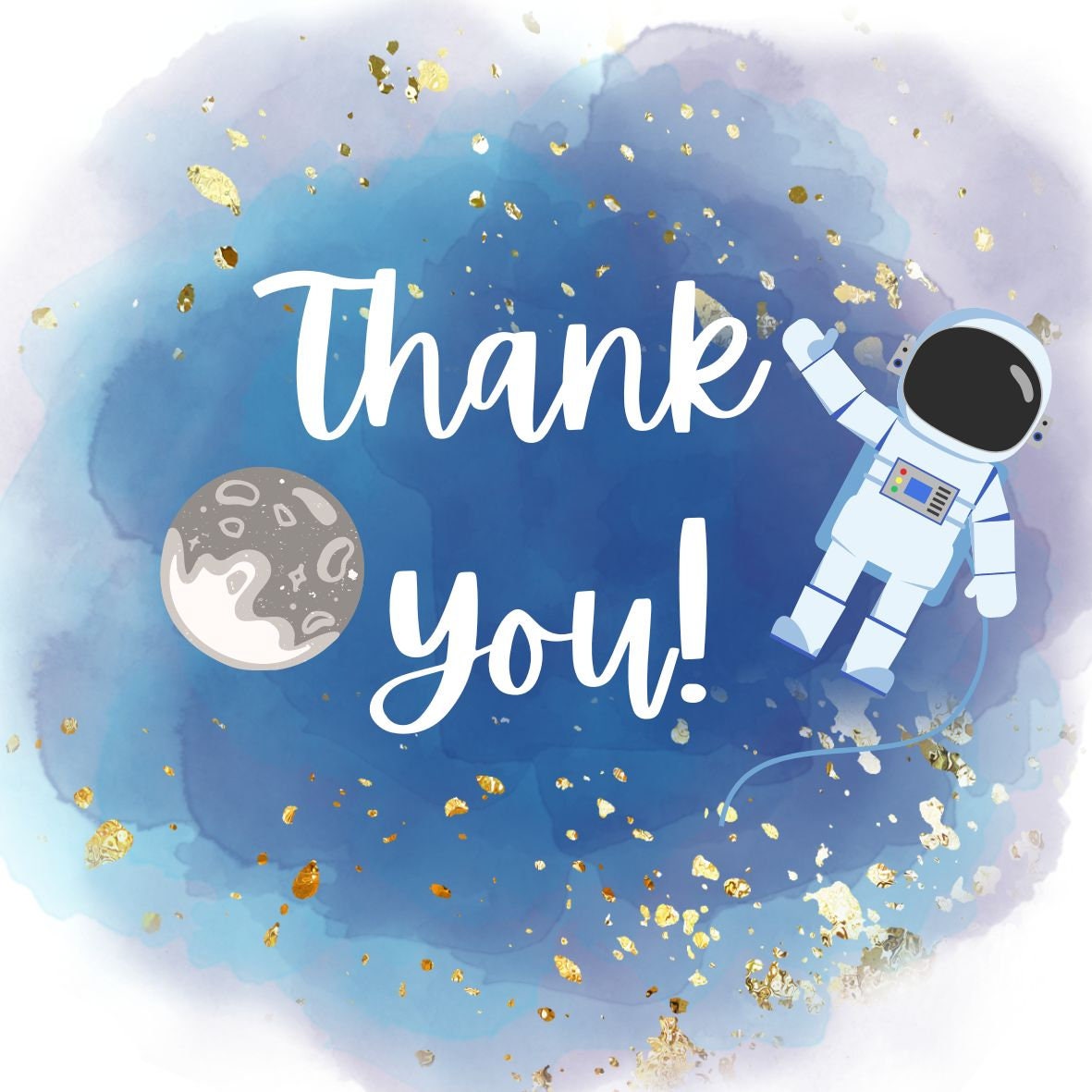 Thank You Space Printable Sticker File - Etsy