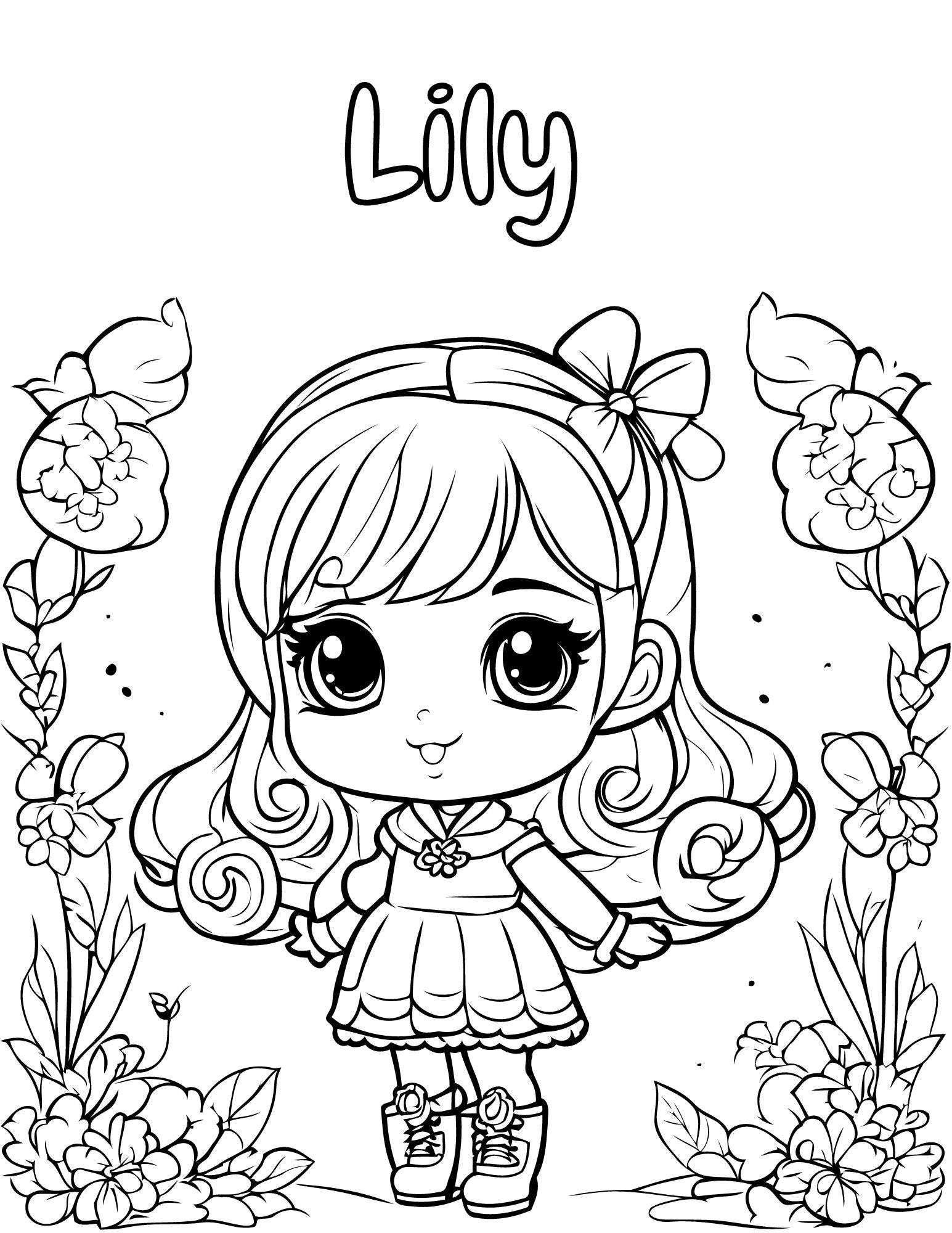 Cute Girl Coloring Book - Etsy