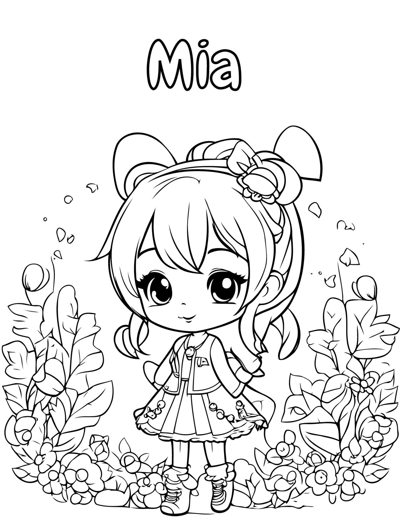 Cute Girl Coloring Book - Etsy