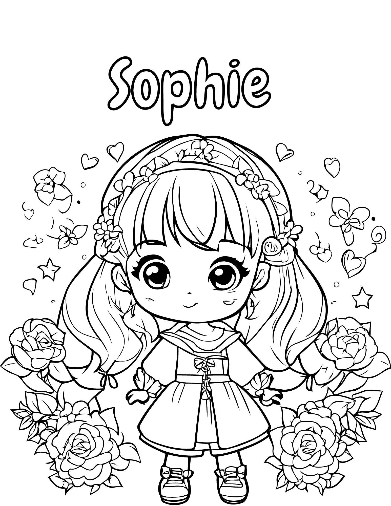 Cute Girl Coloring Book - Etsy