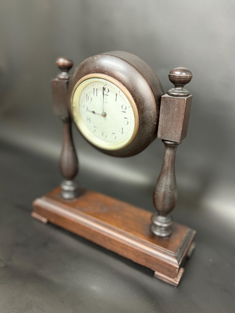Vintage 8 Day Wood Mantle Mahogany Clock - Etsy