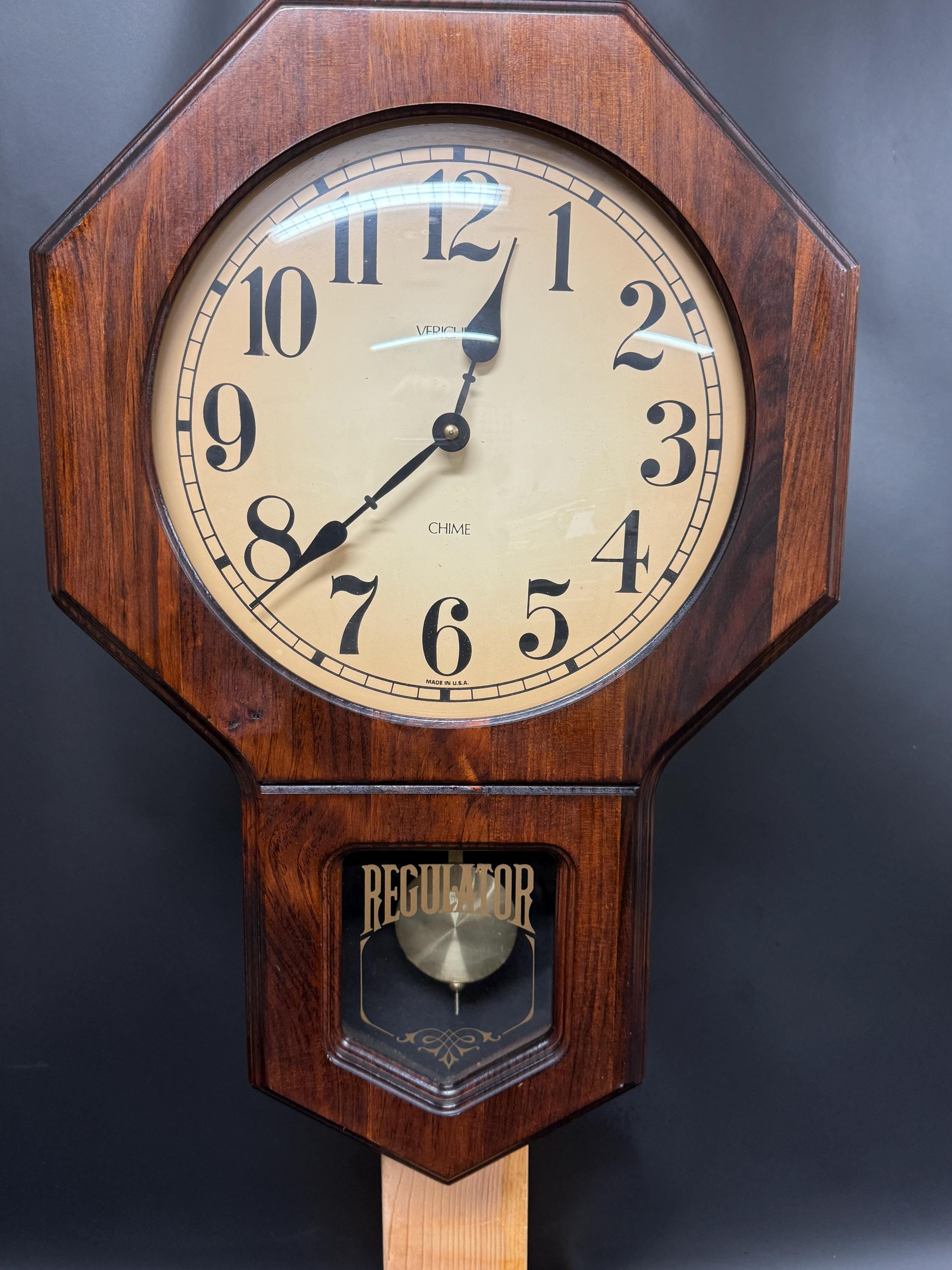 Vintage VERICHRON Regulator Chime Schoolhouse Wall Clock - Etsy