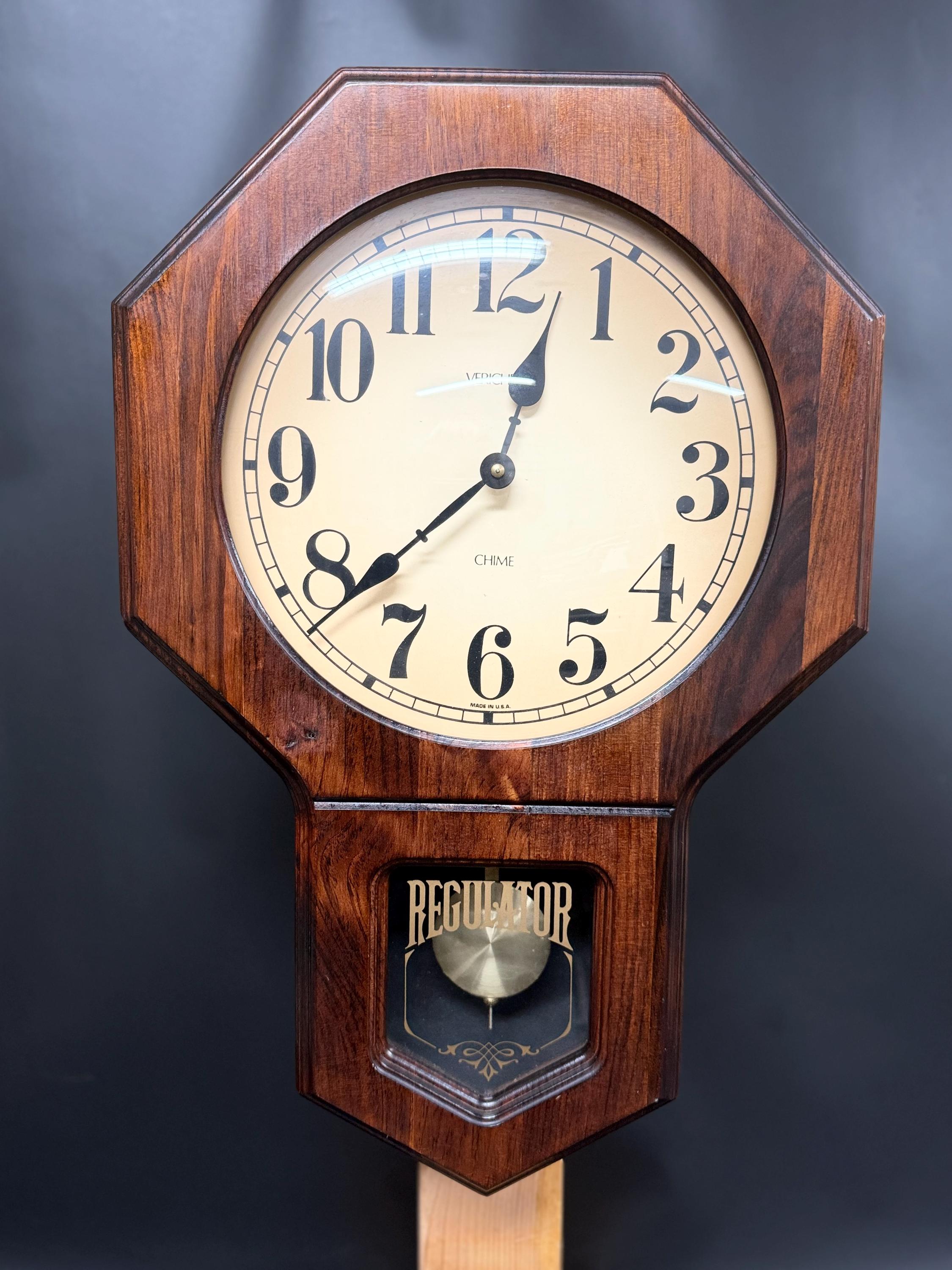 Vintage VERICHRON Regulator Chime Schoolhouse Wall Clock - Etsy