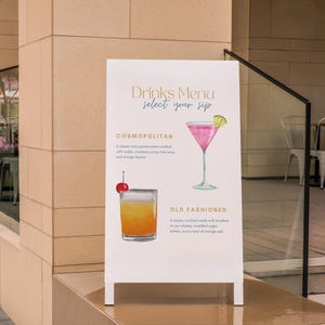 Elegant Signature Drinks Menu Sign - Etsy