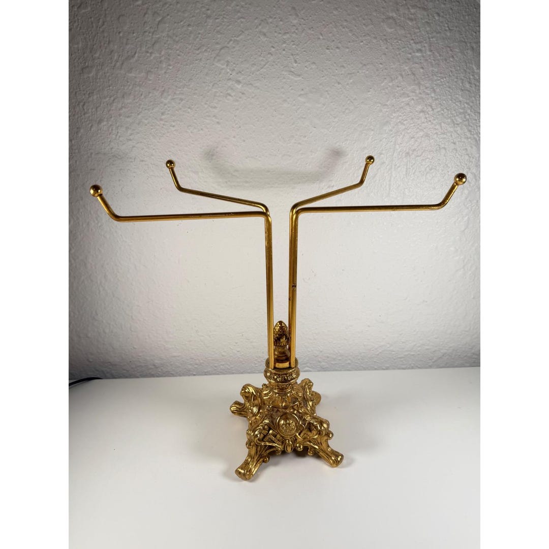 Vintage Ornate Brass Display Stand | French Style Jewelry or Accessory ...
