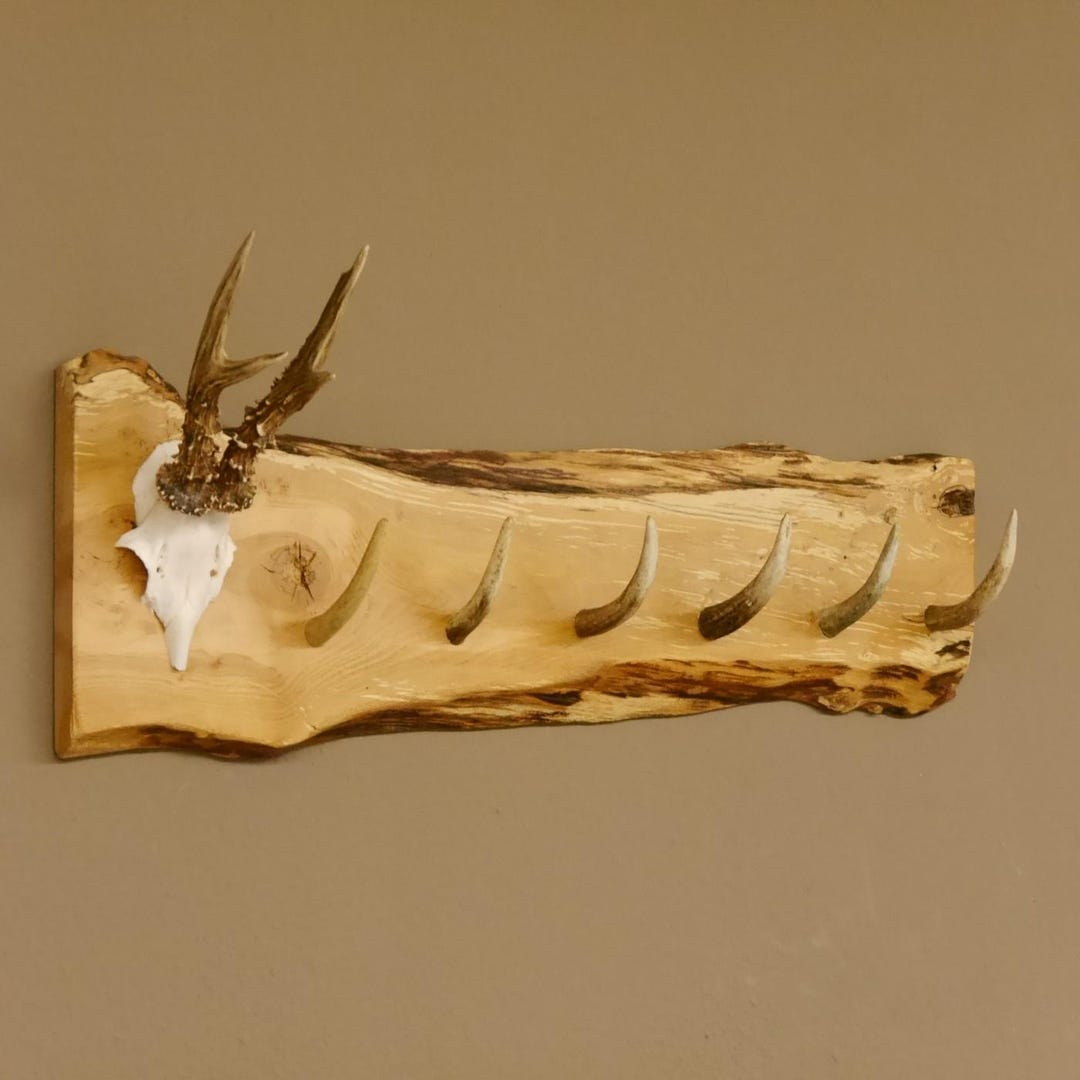 Gift Hunter • Deer Antler Coat Rack 6 Hooks • Wall Coat Rack Unique ...