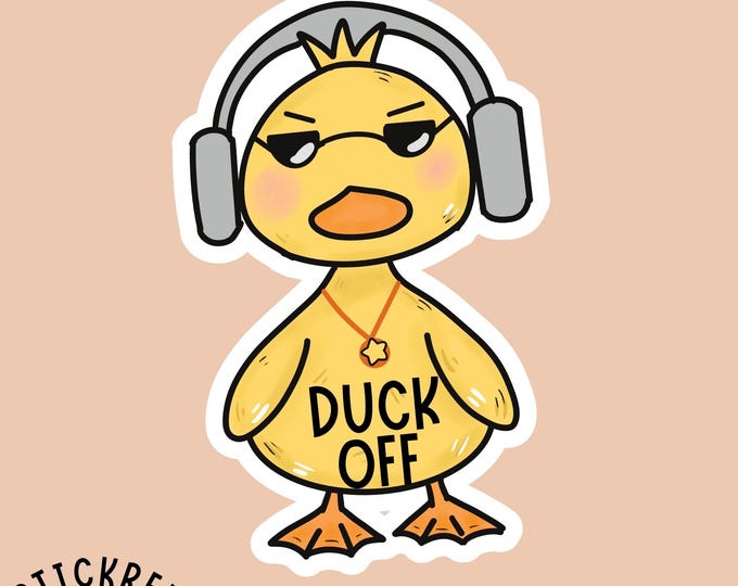 Silly Duck Sticker Funny Duck Sticker, Laptop Sticker, Cute Sticker ...