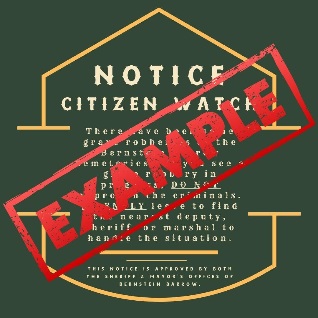 Western Citizen's Watch Notice Template - Etsy