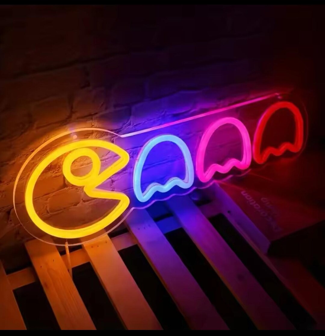 Pac Man Gaming Neon Sign - Etsy