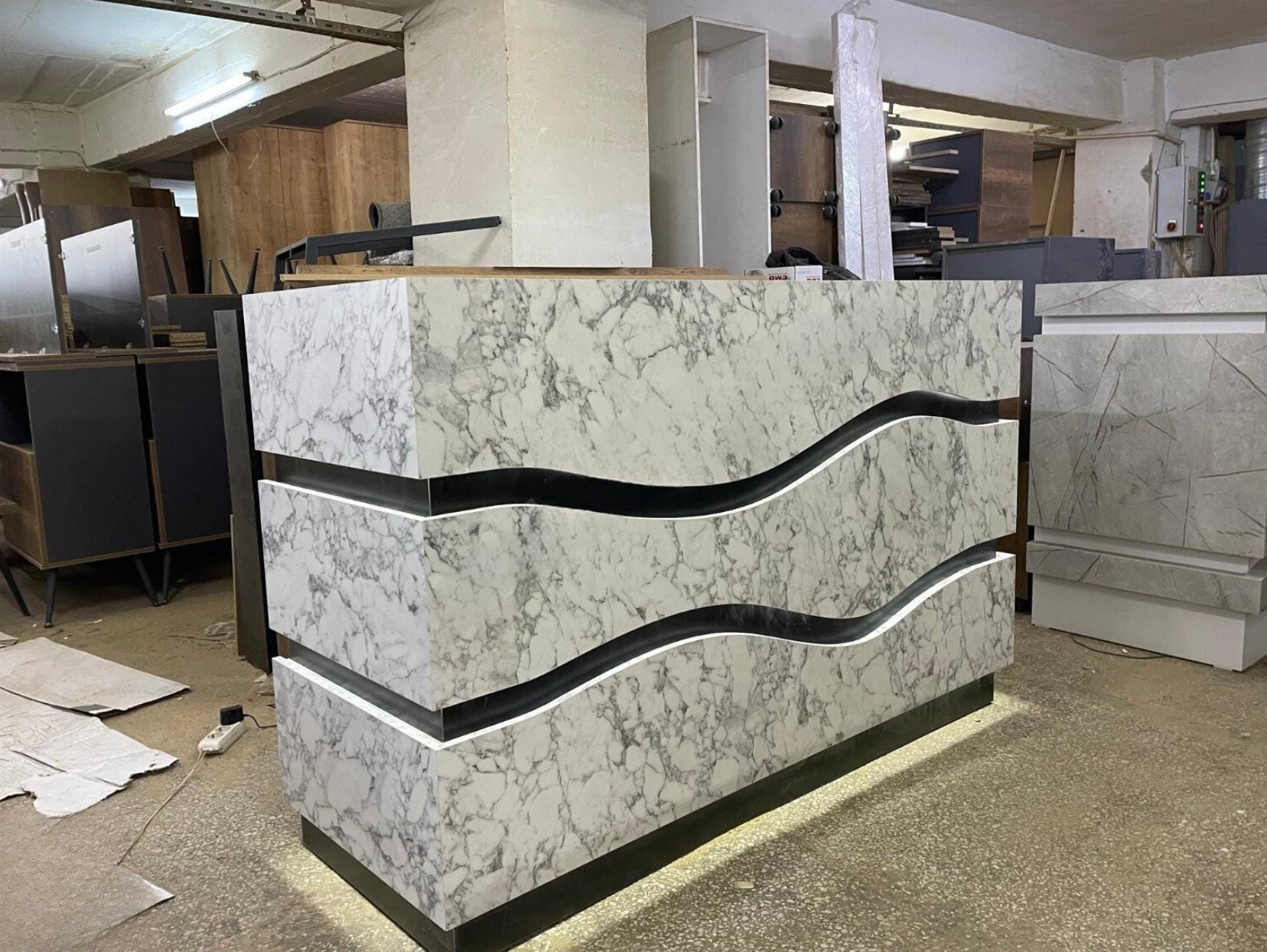 Custom Modern Reception Desk, Modern Furniture, Office Desk, Custom ...