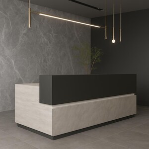 Custom Modern Reception Desk: Minimalist MDF Podium Counter - Etsy