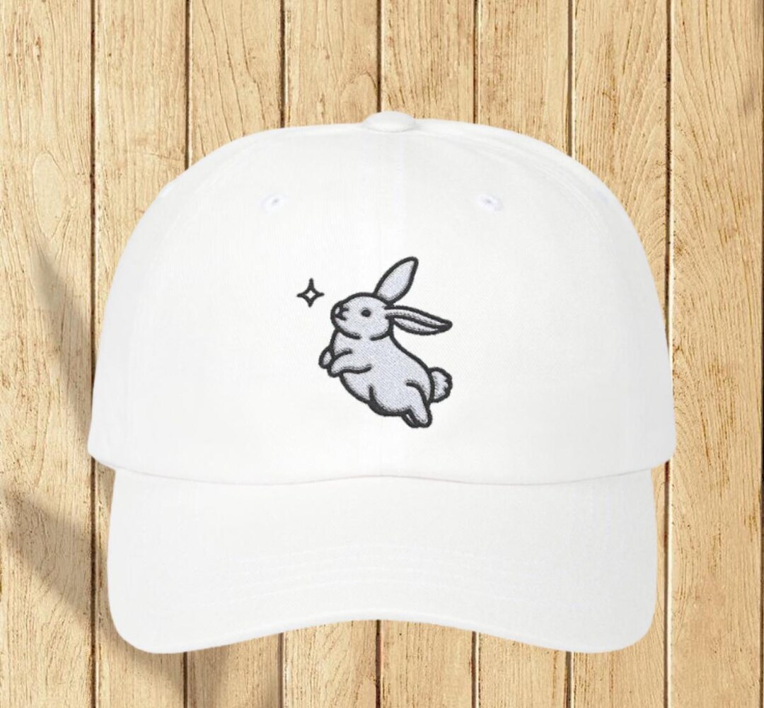 Embroidered Bunny Hat, Star Dust Bunny Hat, Cute Bunny Hat, Baseball ...