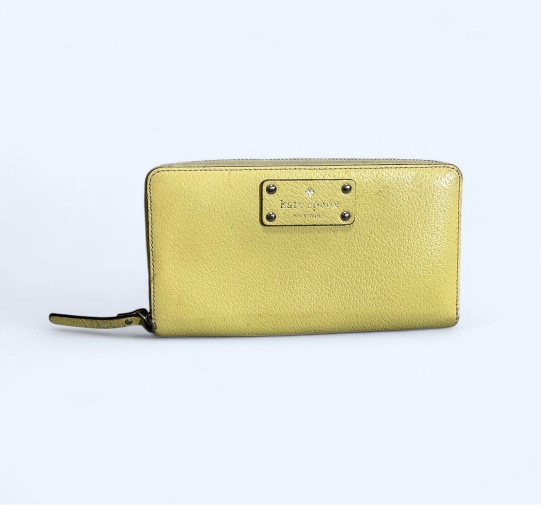 Kate Spade Wellesley Sultan Yellow Leather Zip Continental Wallet Green ...