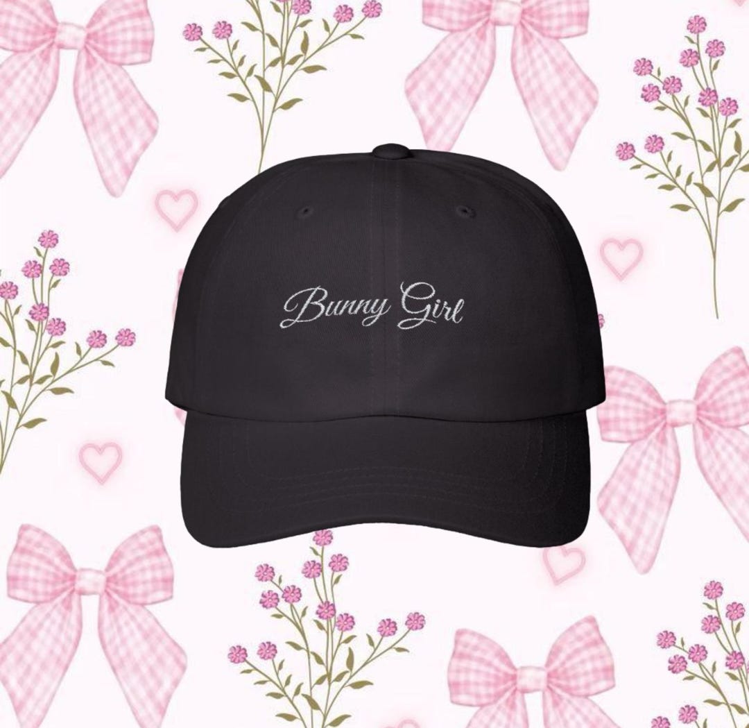 Embroidered Bunny Girl Dad Hat - Y2K Fashion Cap - Etsy