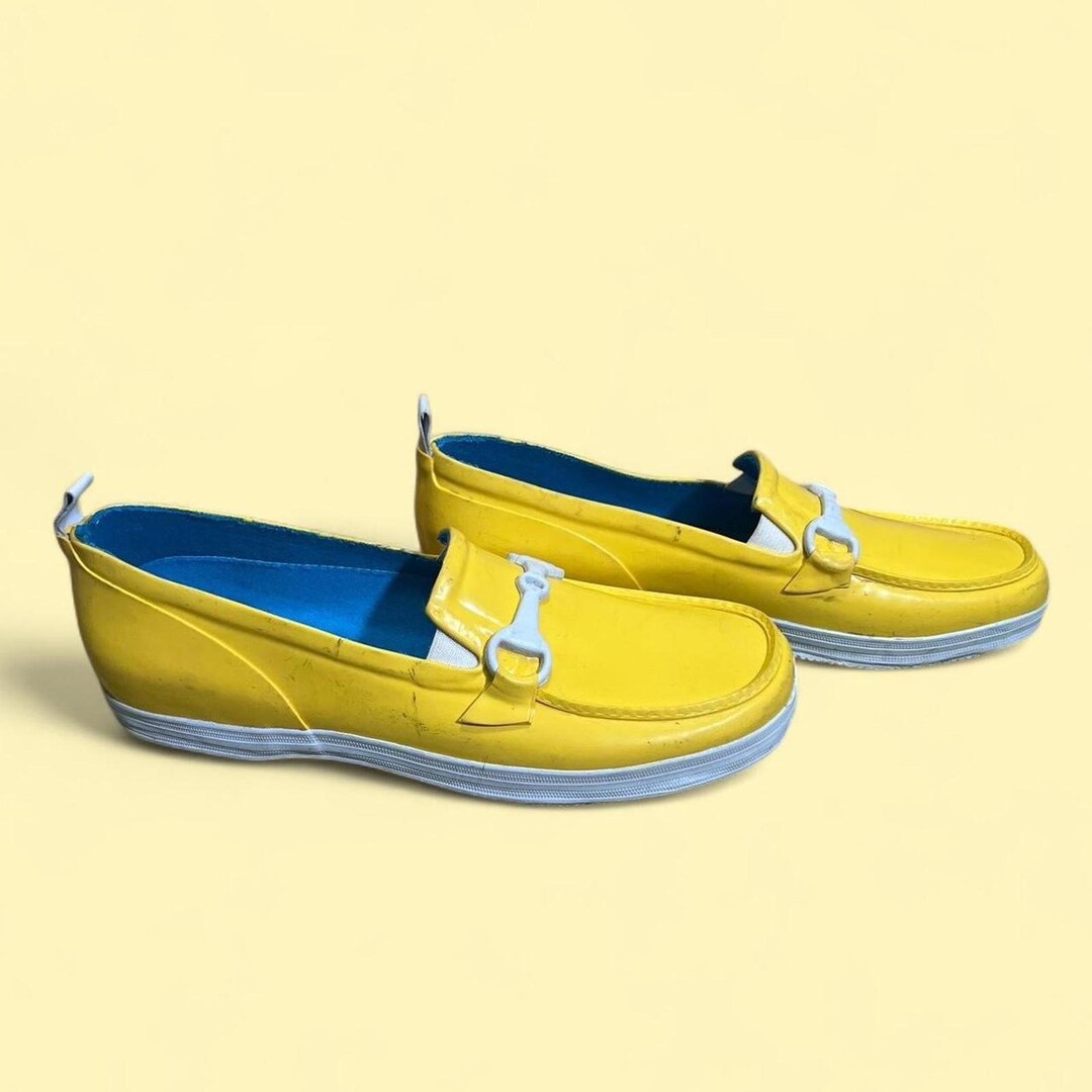 Talbots School Bus Yellow Rubber Slip-on Loafers - Etsy