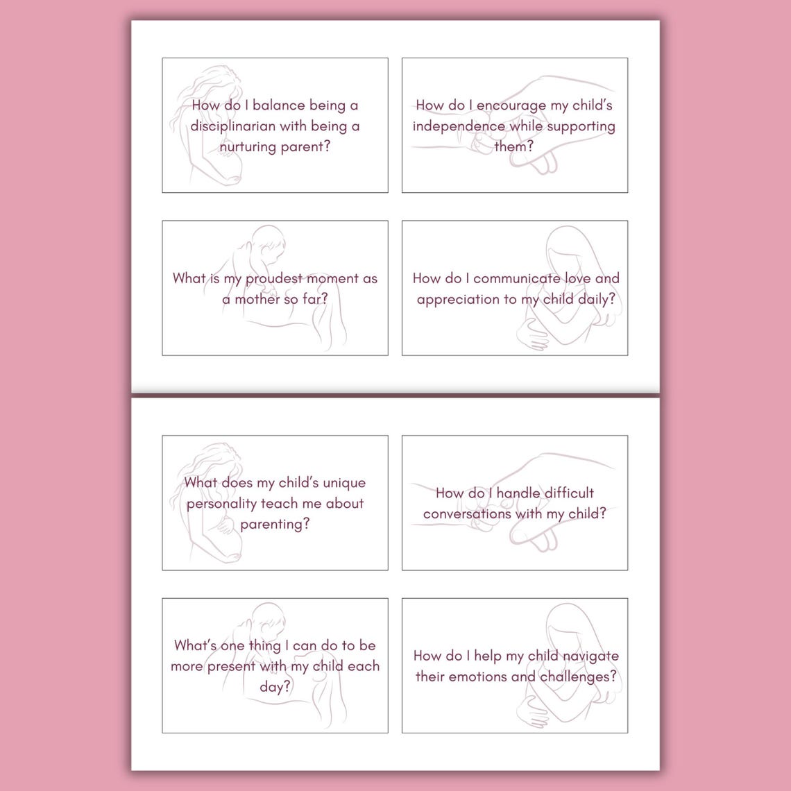 Self-reflection Flashcards for Mothers – 40 Printable Thought-provoking ...
