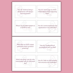 Self-reflection Flashcards for Mothers – 40 Printable Thought-provoking ...