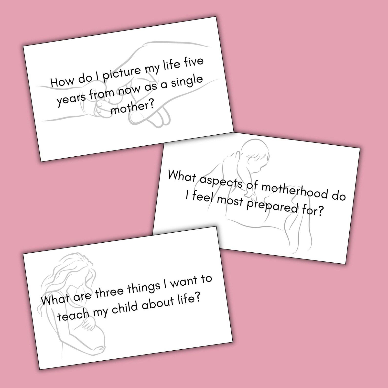 Self-reflection Flashcards for Single Moms-to-be – Thought-provoking ...