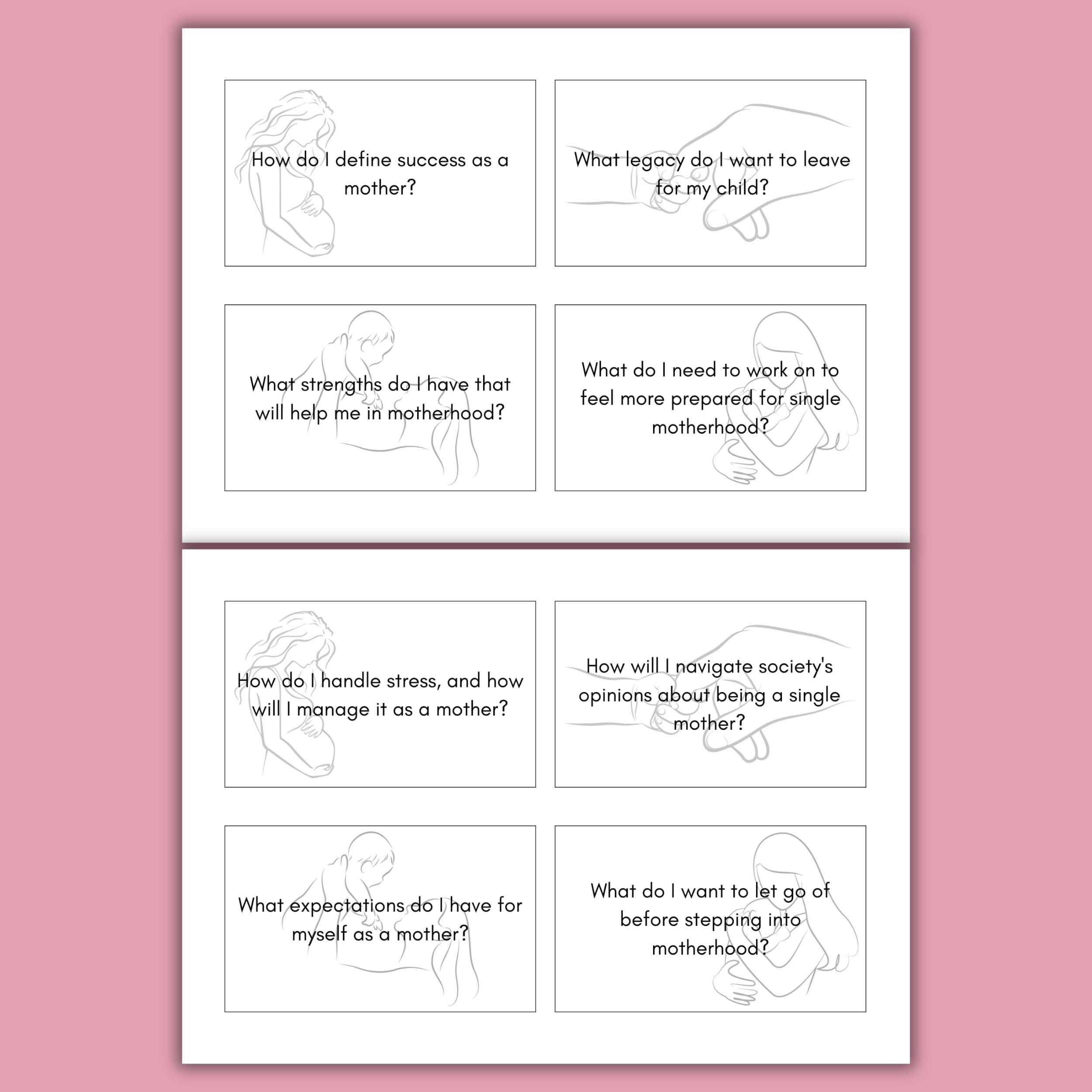 Self-reflection Flashcards for Single Moms-to-be – Thought-provoking ...