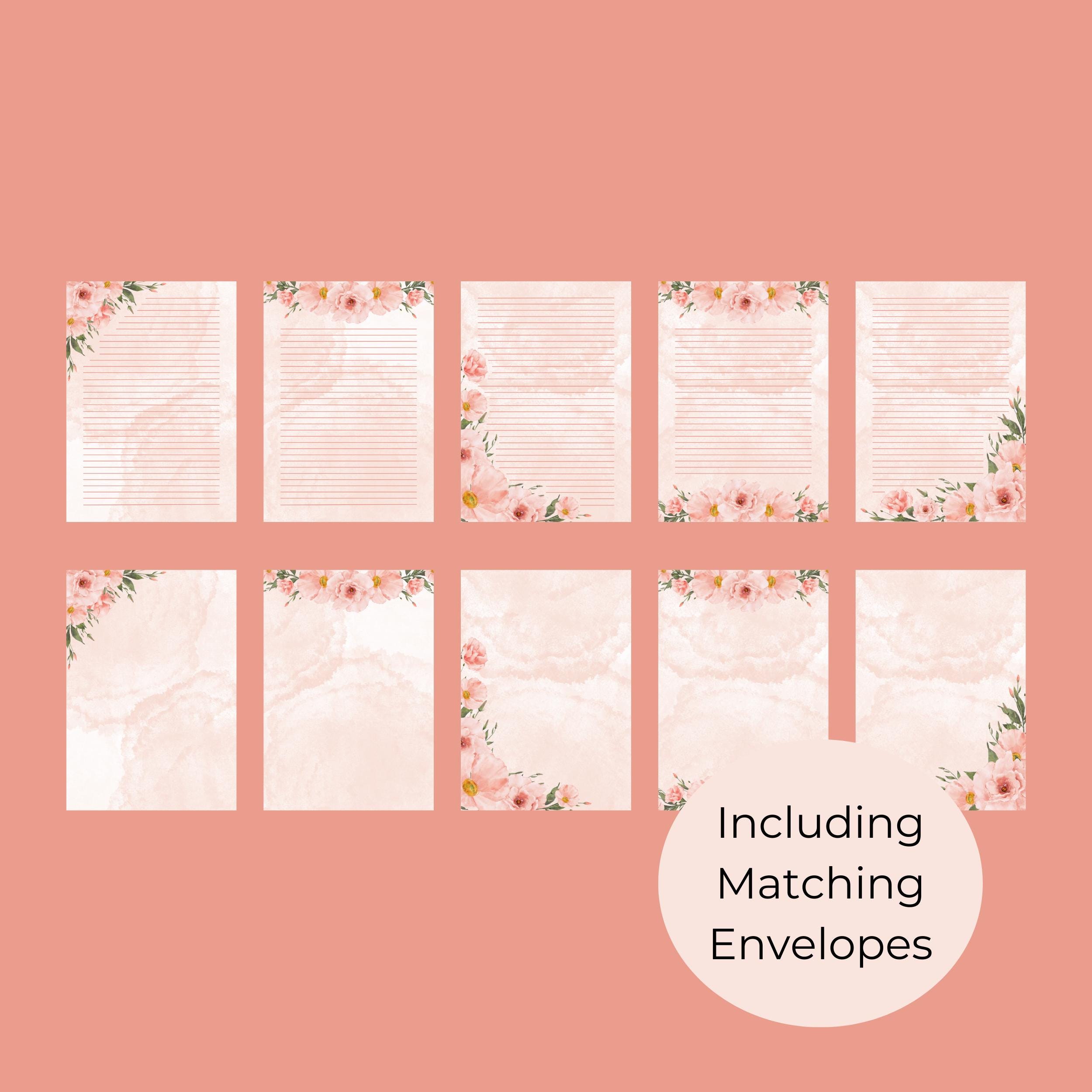 Romantic Rose Printable Stationery Set | Elegant Floral Writing Paper ...