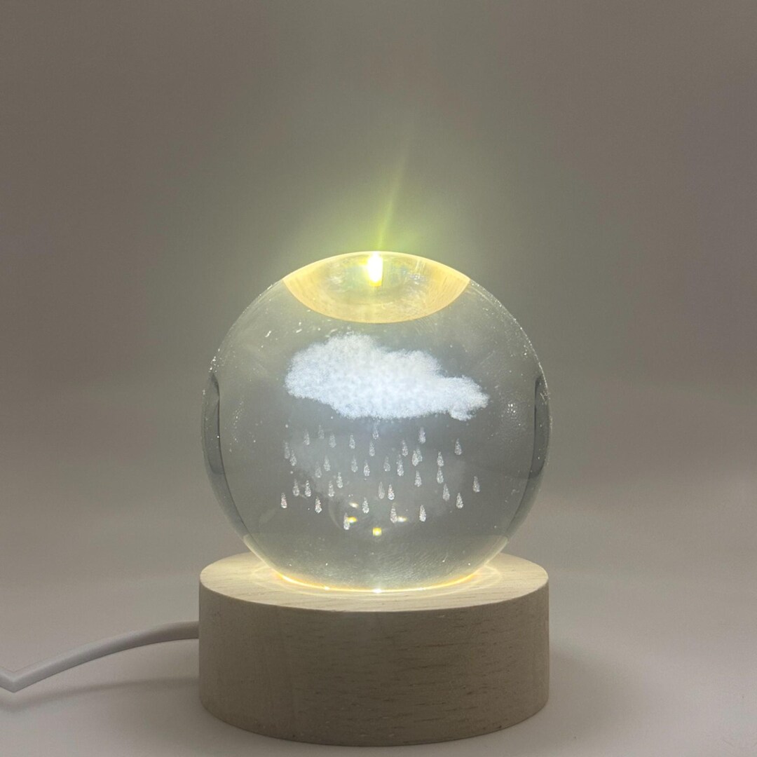 Rainfall Crystal Ball, Clouds Crystal Ball, Rain Crystal Ball, Rainfall ...